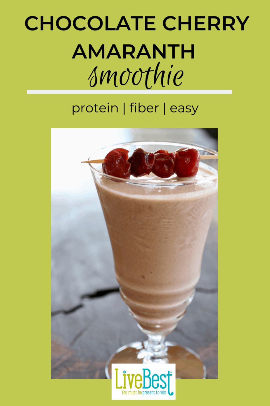 Chocolate Cherry Amaranth Almond Smoothie - LiveBest
